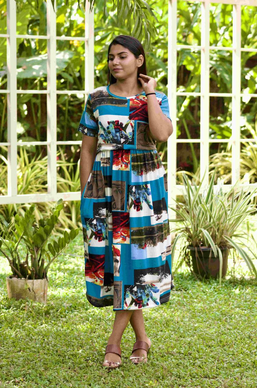 Zipless feeding frock maternity wear