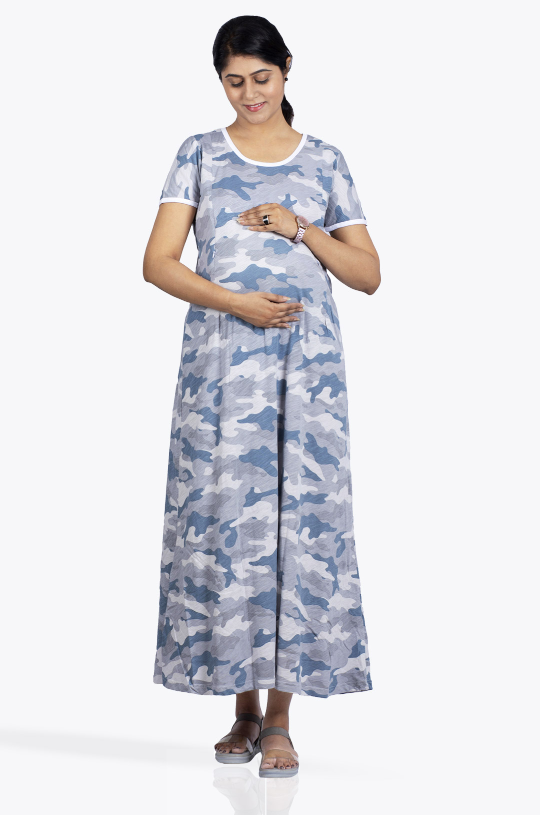 GREY CAMO PRINT STRETCHABLE FEEDING NIGHTY
